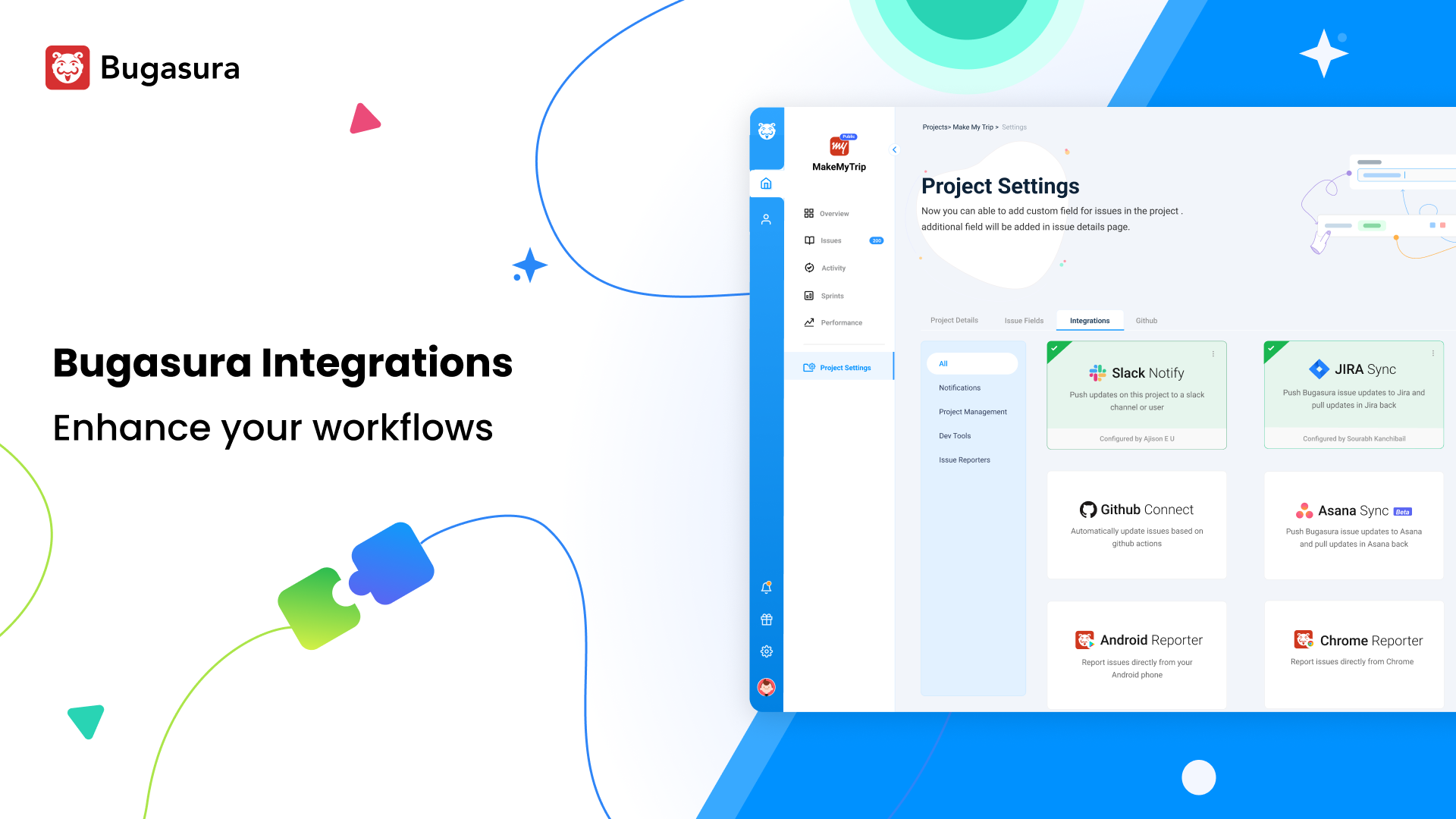 Bugasura Integrations - Enhance your workflows